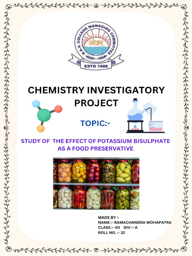 Chemistry Investigatory Project | PDF