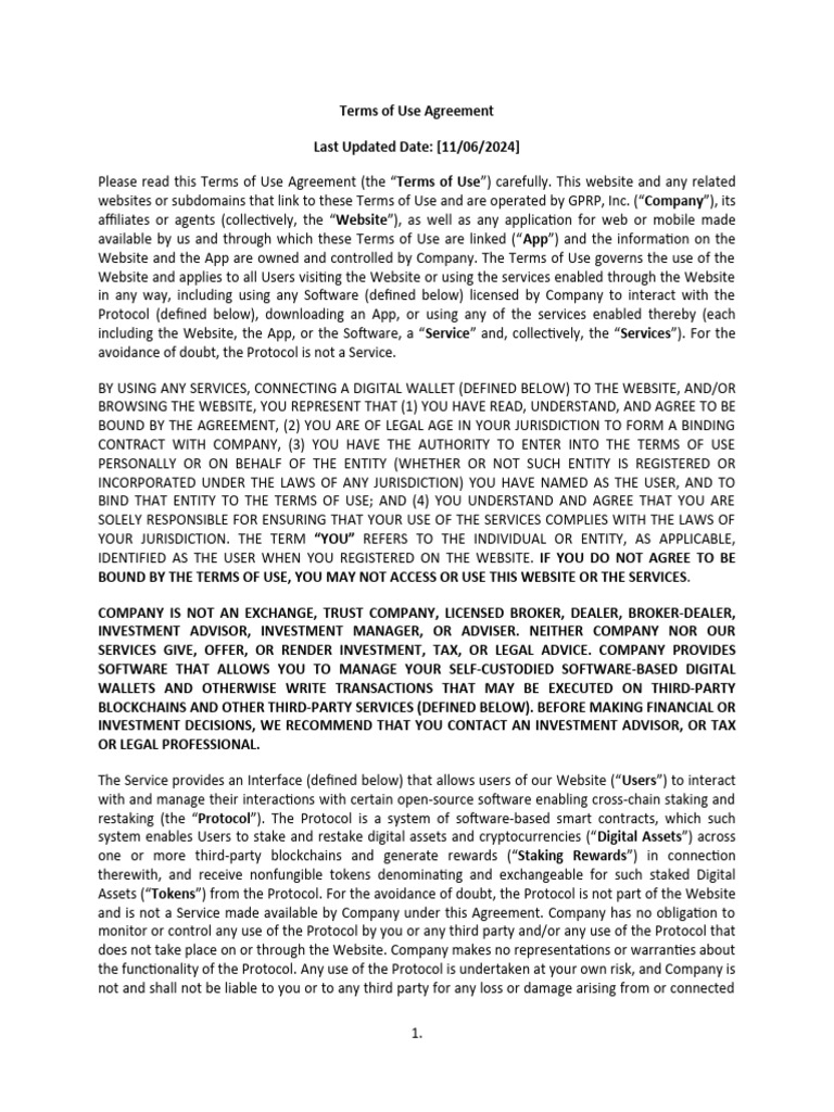 Terms of Use | PDF