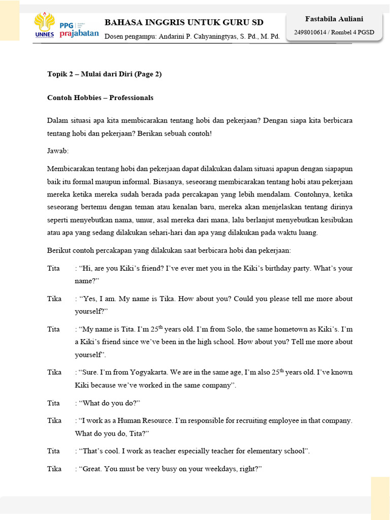 Topik 2-1 Mulai Dari Diri Page 2 | PDF