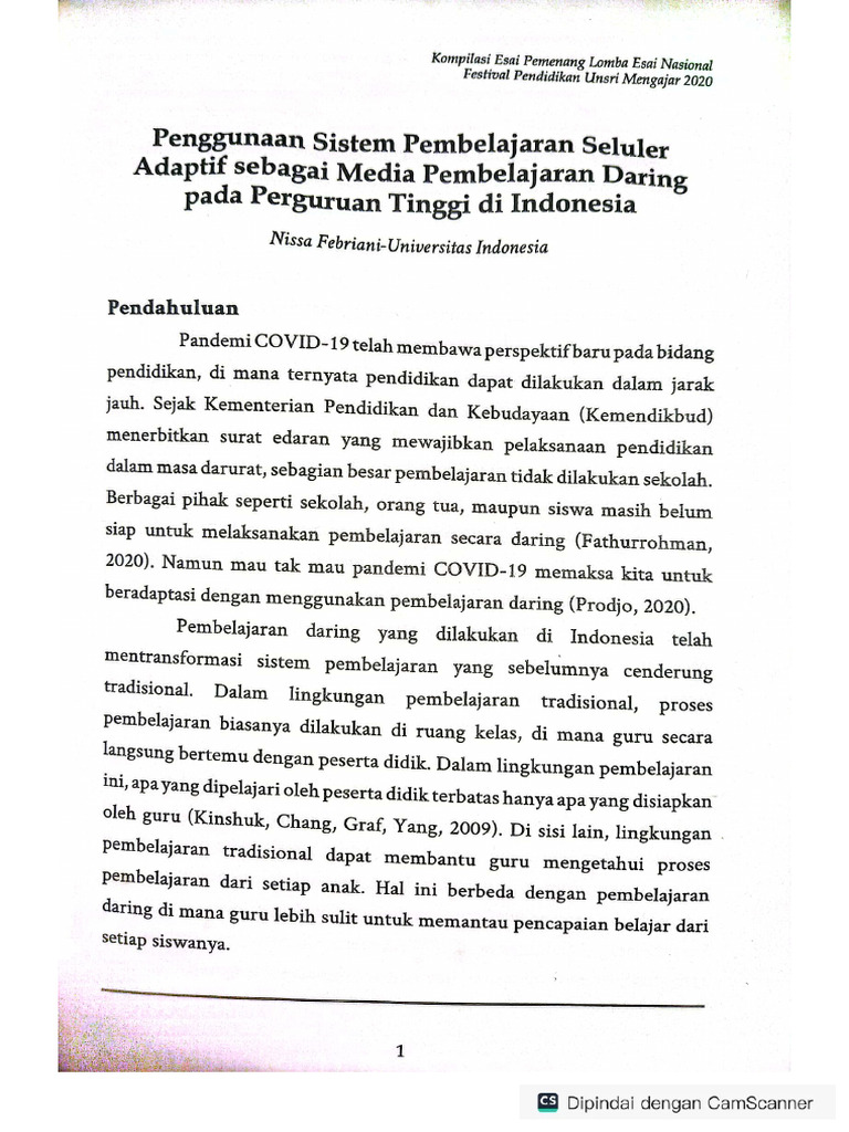 Contoh Esai_Kompetisi Esai_Pemenang Lomba Esai Nasional Festival ...
