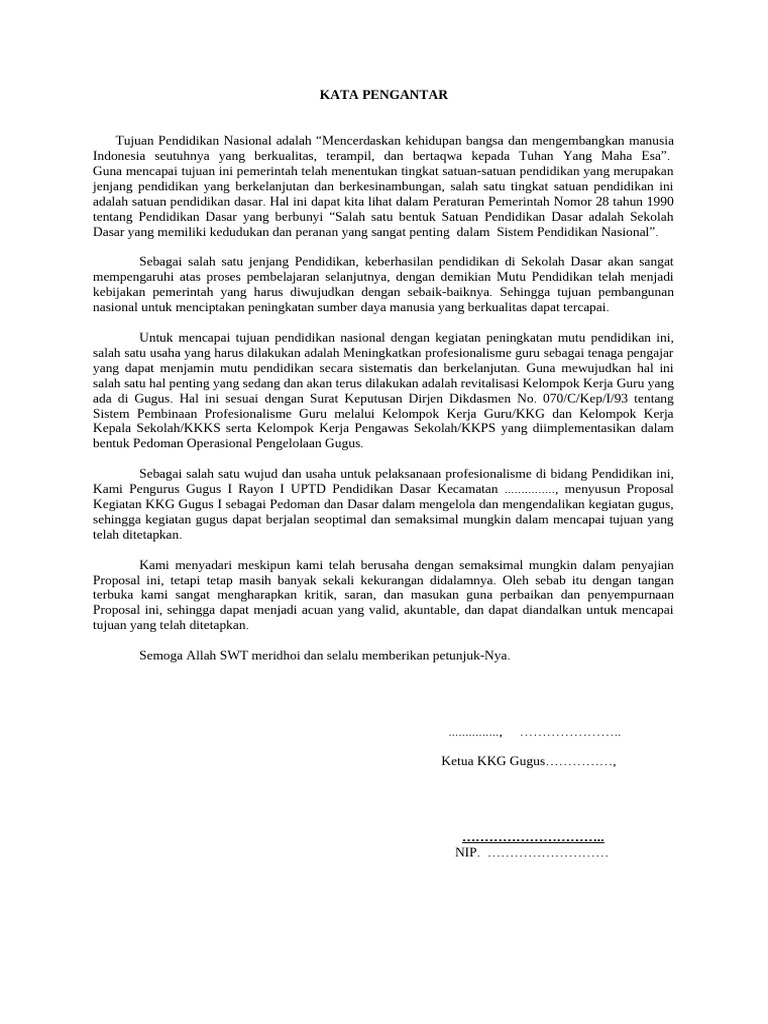 Contoh Proposal KKG | PDF