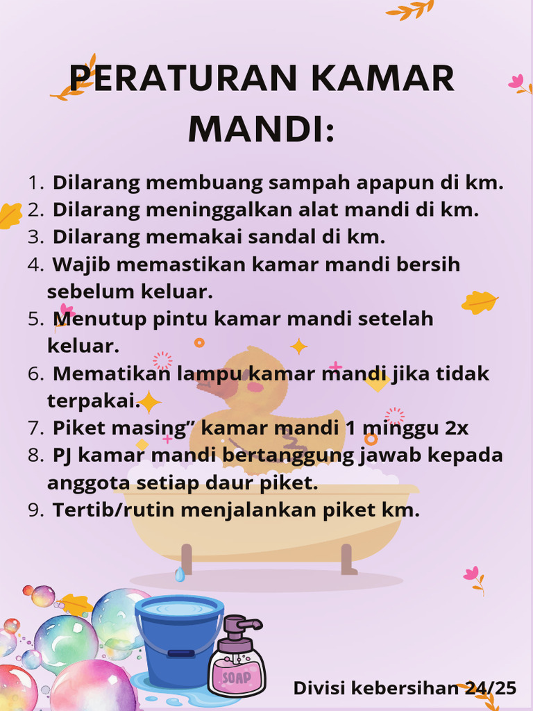 Peraturan Kamar Mandi Baru | PDF