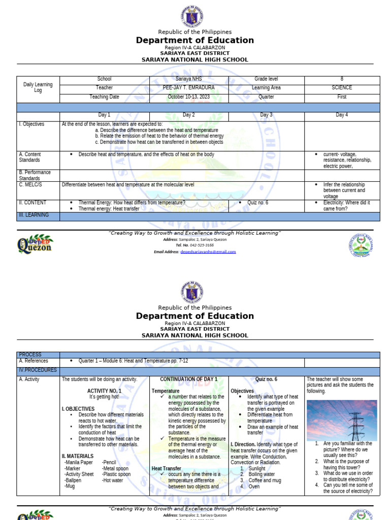 g8 Week 6 Quarter 1 | PDF