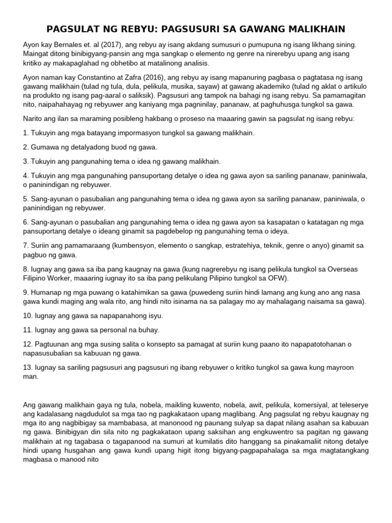 Akademik 4.pagsulat NG Rebyu | PDF