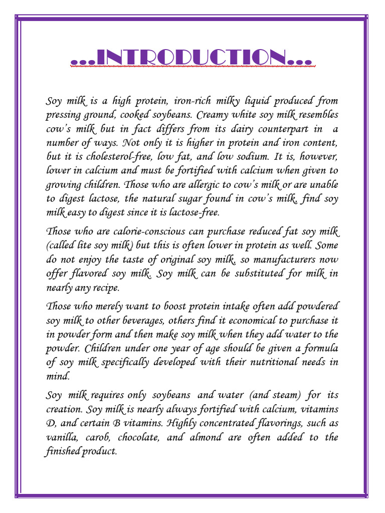 Ilide - Info Preparation of Soyabean Milk PR | PDF | Soy Milk | Milk