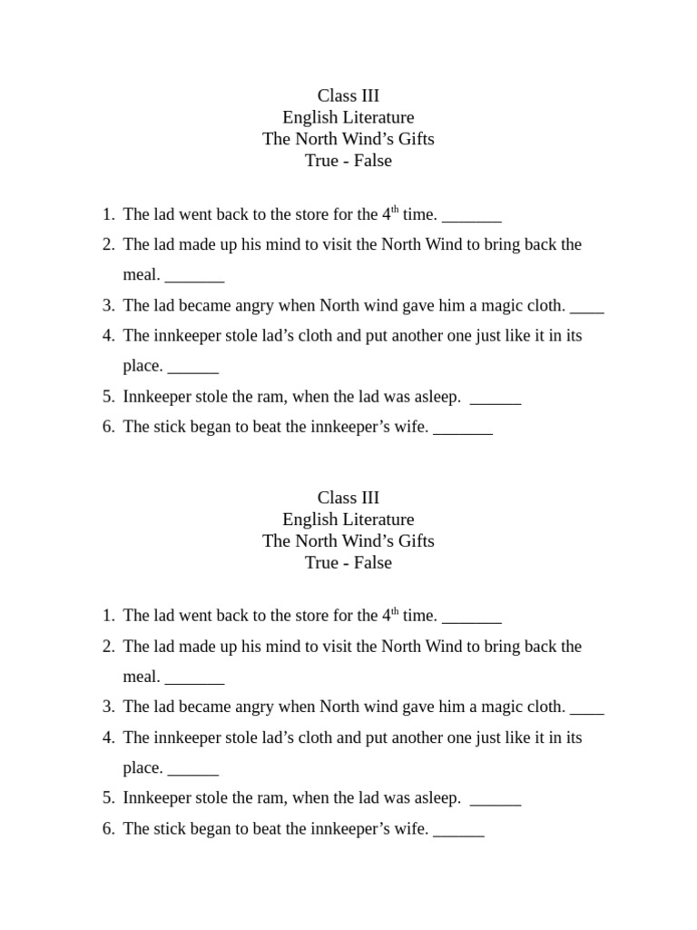 TF-The North Wind's Gifts | PDF