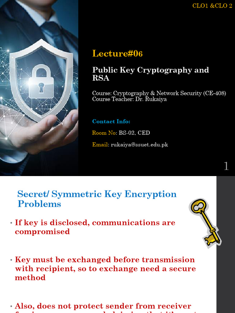 Lecture#06-Public Key Cryptography and RSA (Edited) | PDF