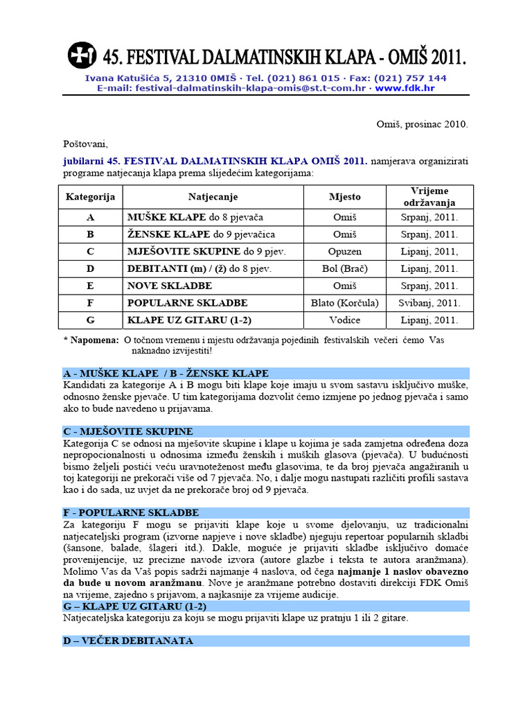 45 FDK Dopis Klapama | PDF
