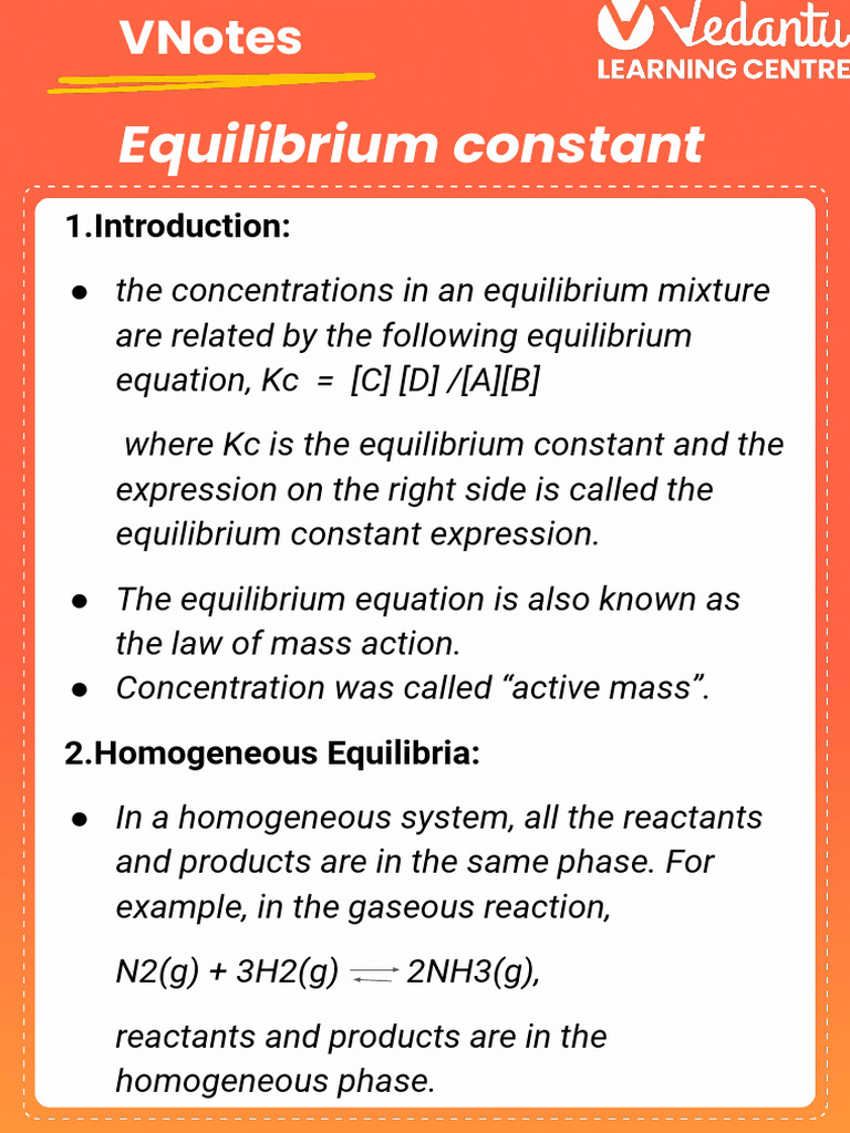 Equilibrium Constant | PDF