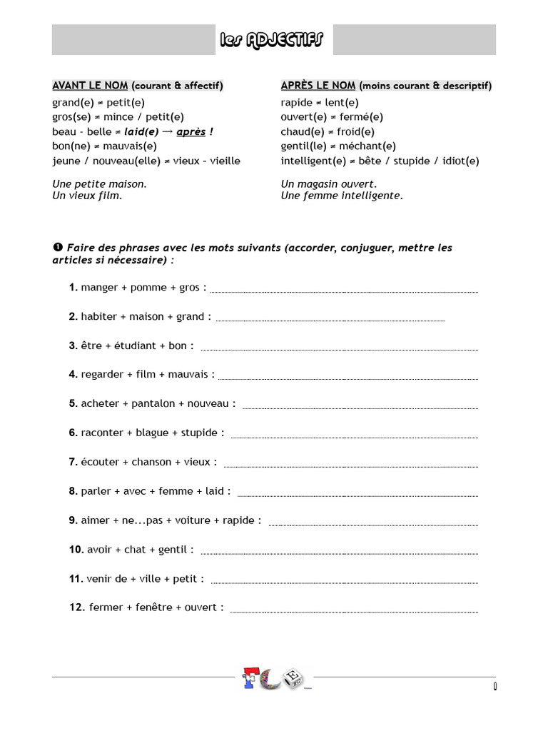 Adjectifs Adverbes | PDF