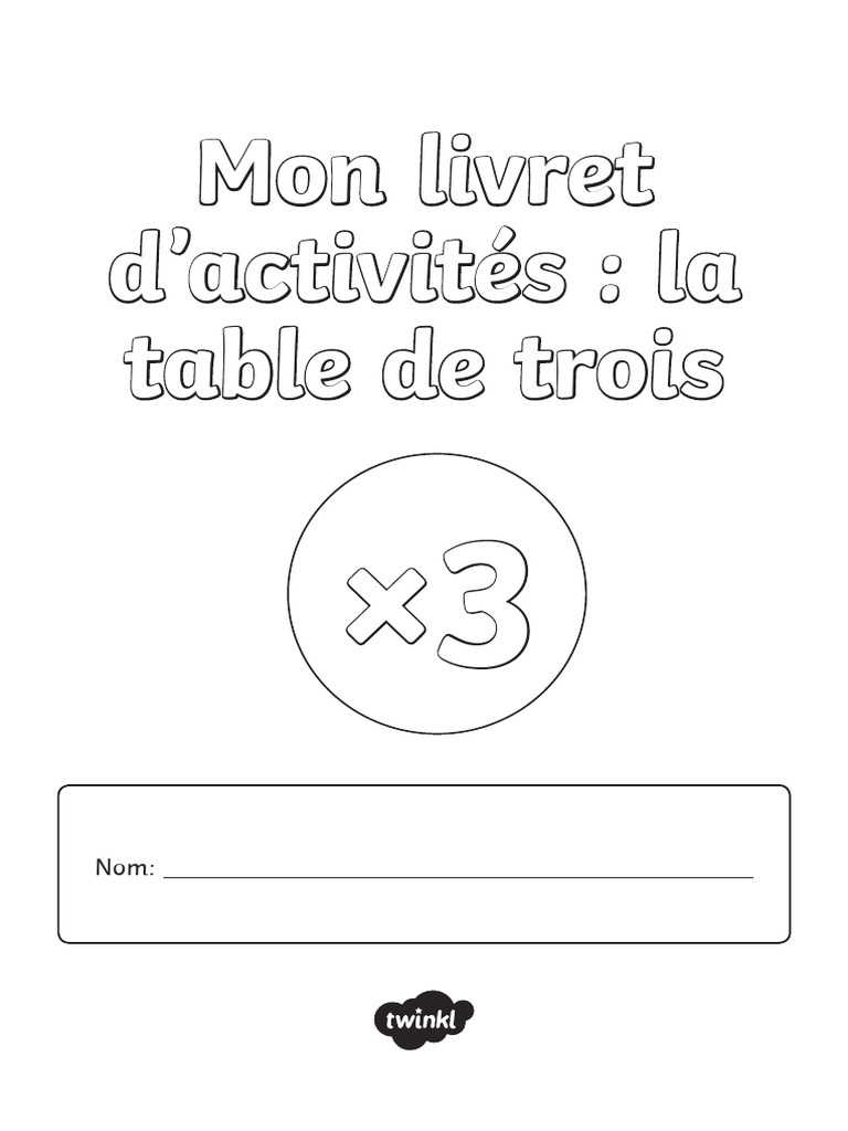 A IMPRIMER livret-dactivites-la-table-de-3 | PDF
