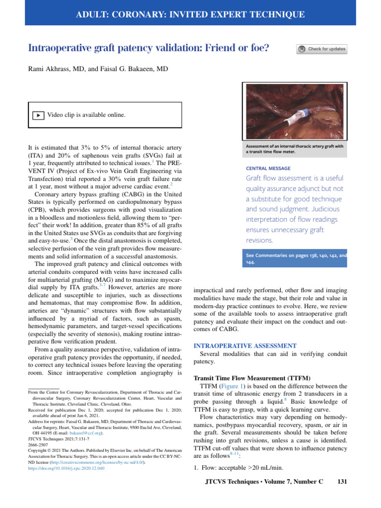 Intraop Graft Patency | PDF