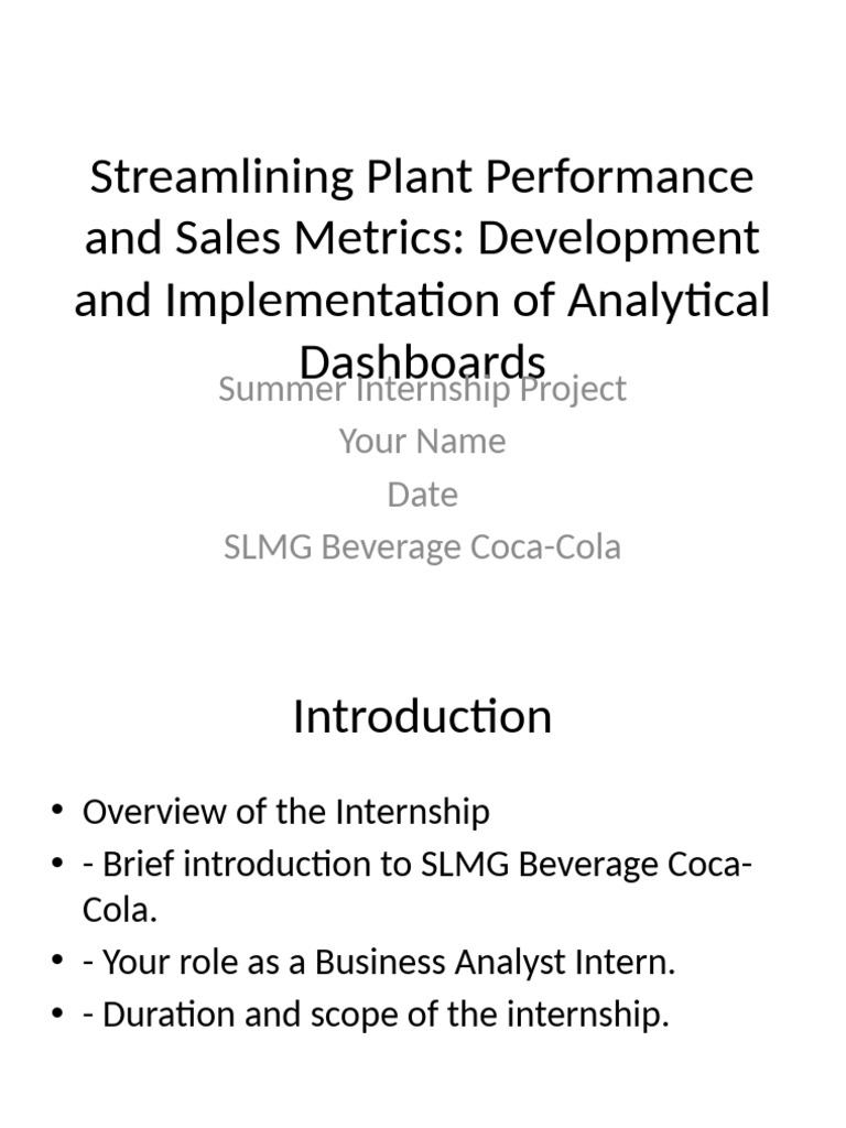 Internship Project Presentation | PDF