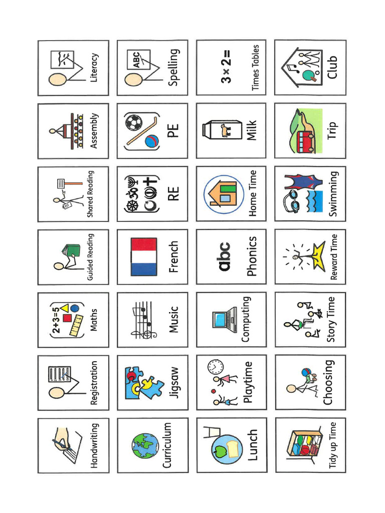 Visual Timetable - Main and EYFS | PDF