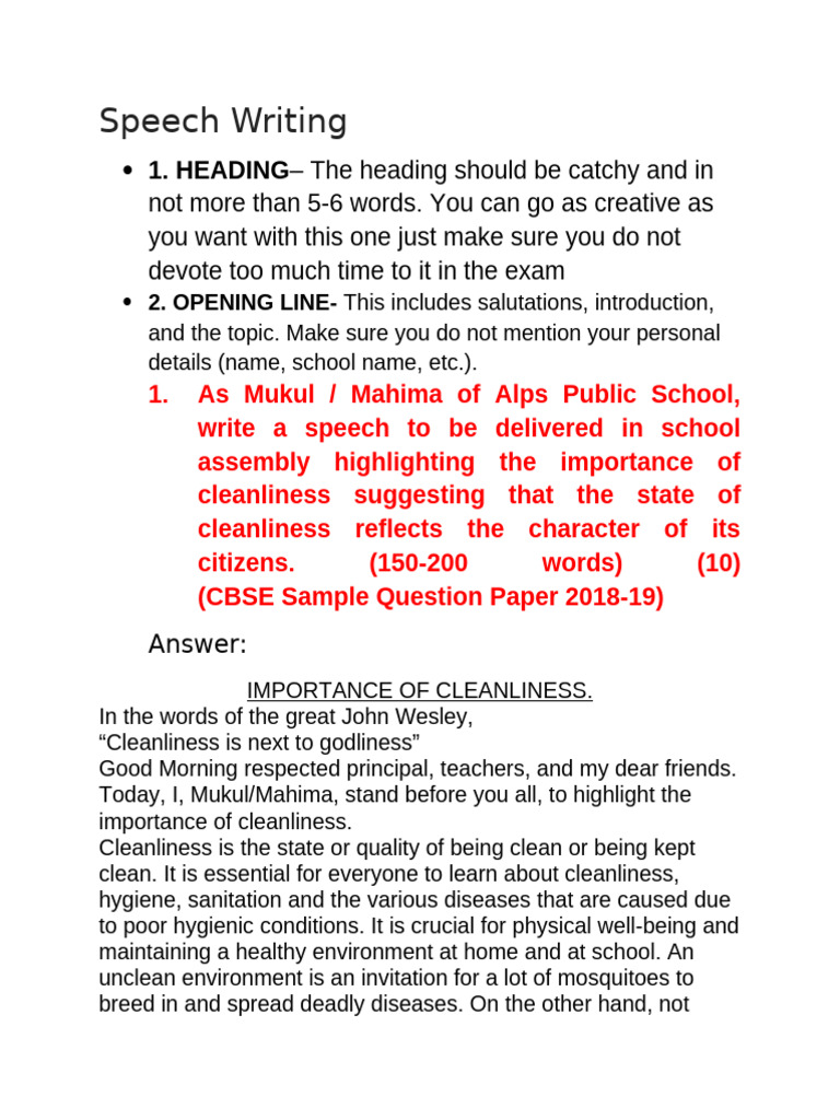 Speech Writing | PDF