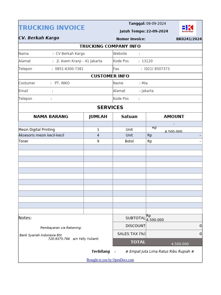 Trucking-Invoice-Template | PDF