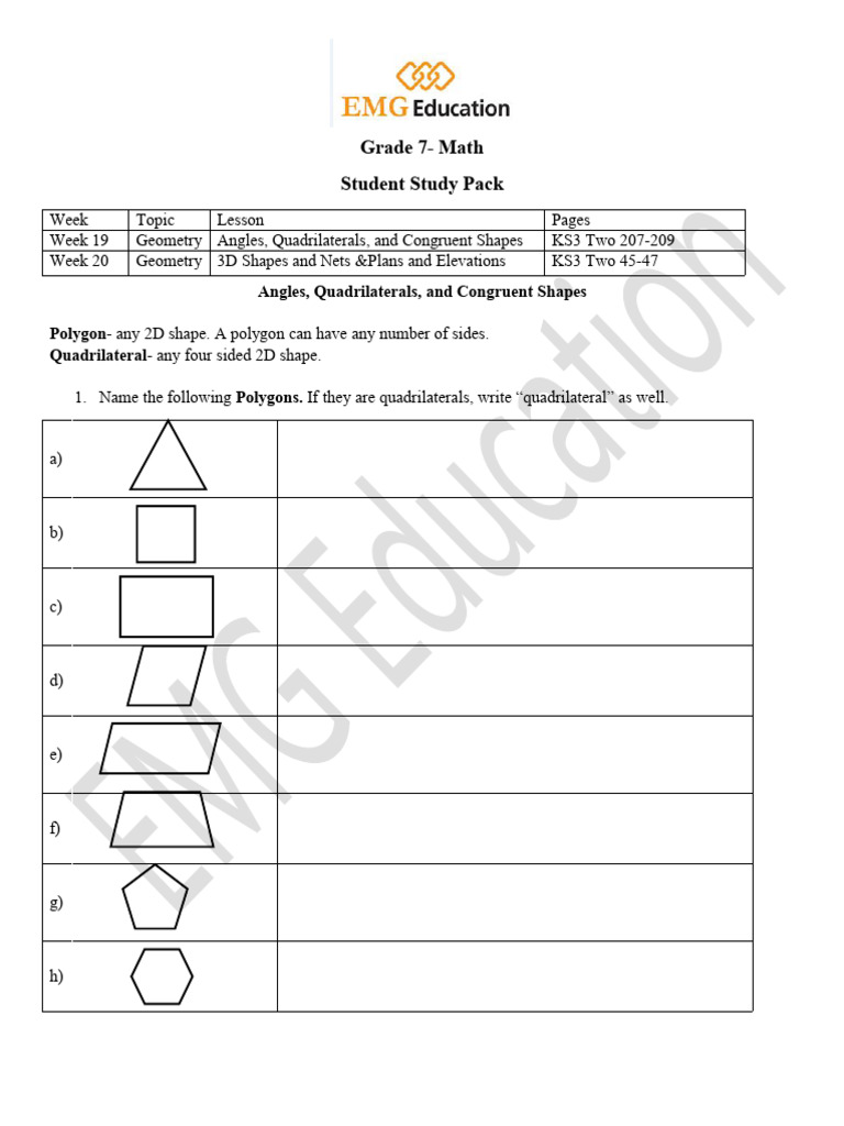 Grade 7 Maths Study Pack 3 | PDF