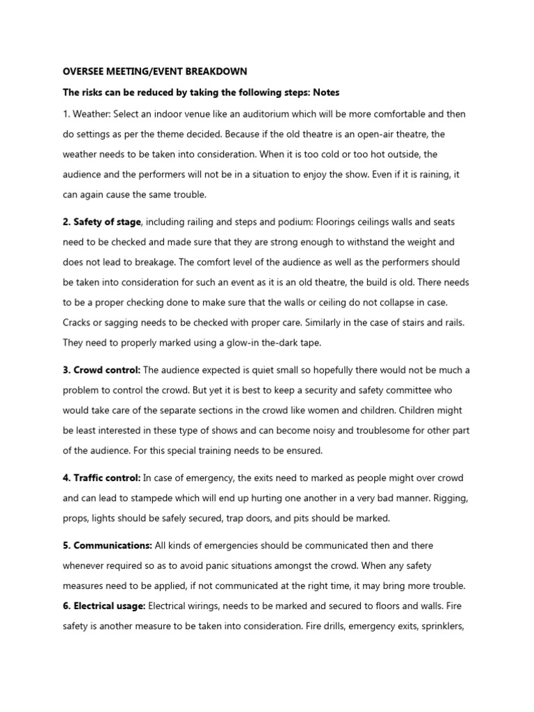 Event Breakdown | PDF