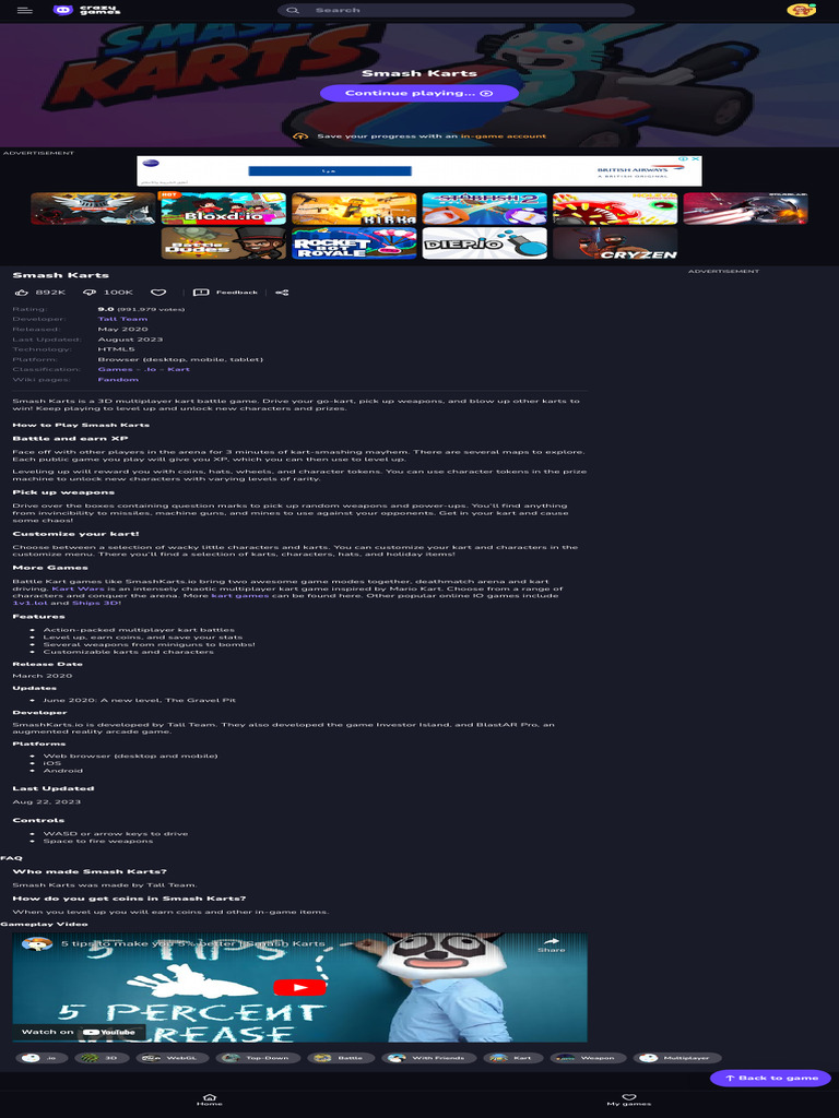 Smash Karts ? Play On CrazyGames | PDF