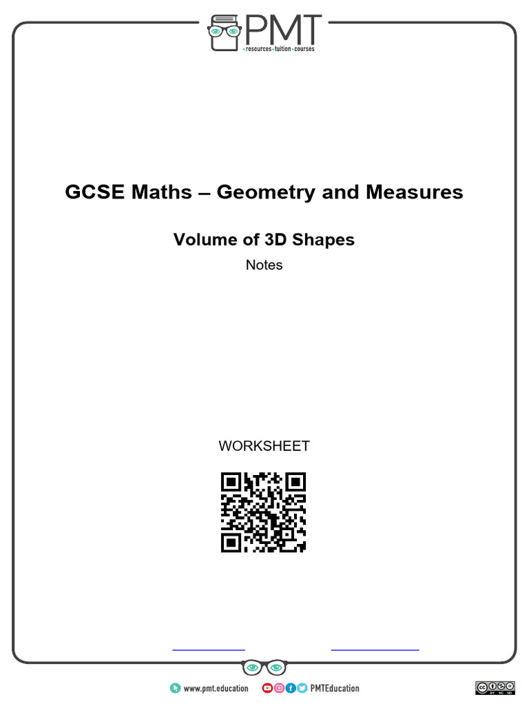 D. Volume of 3D Shapes | PDF