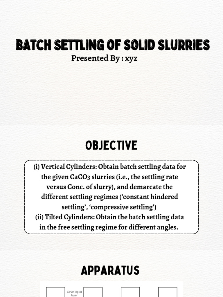 Batch Settling | PDF