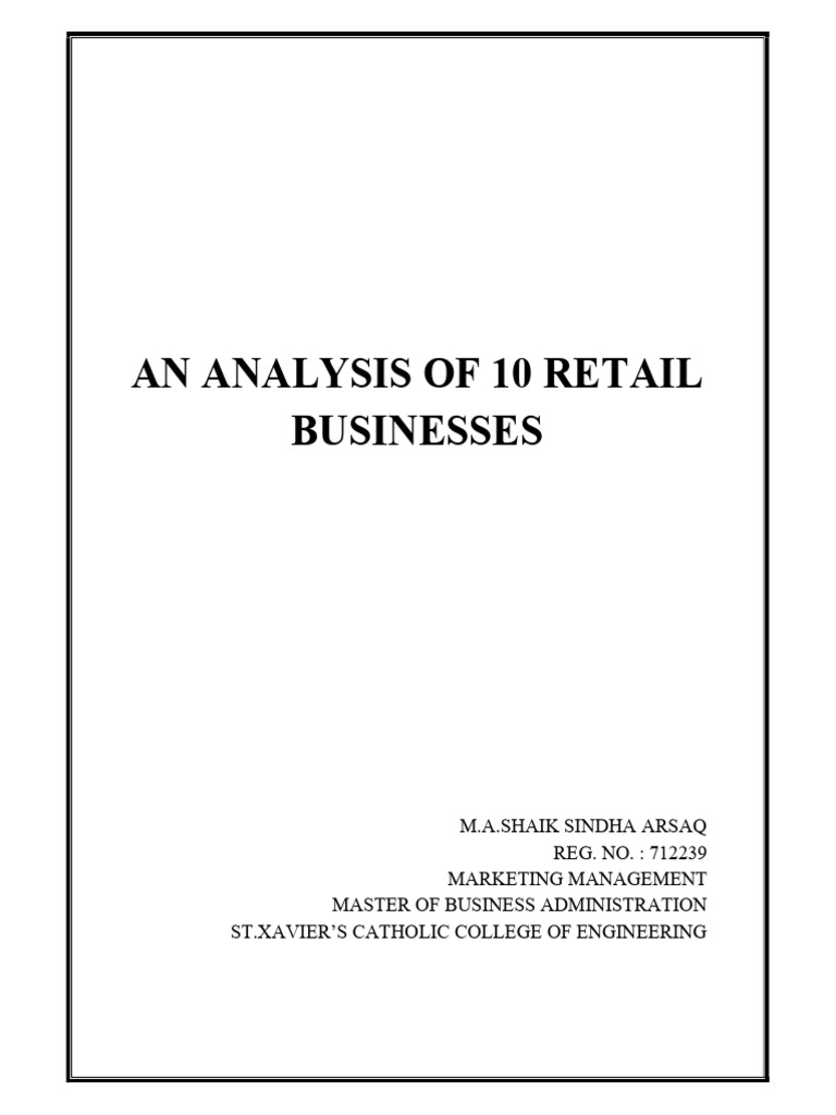 An Analysis of 10 Retail Business in India | PDF