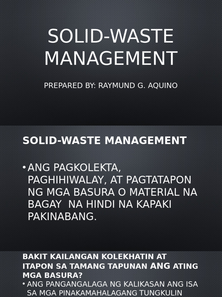Waste management | PDF
