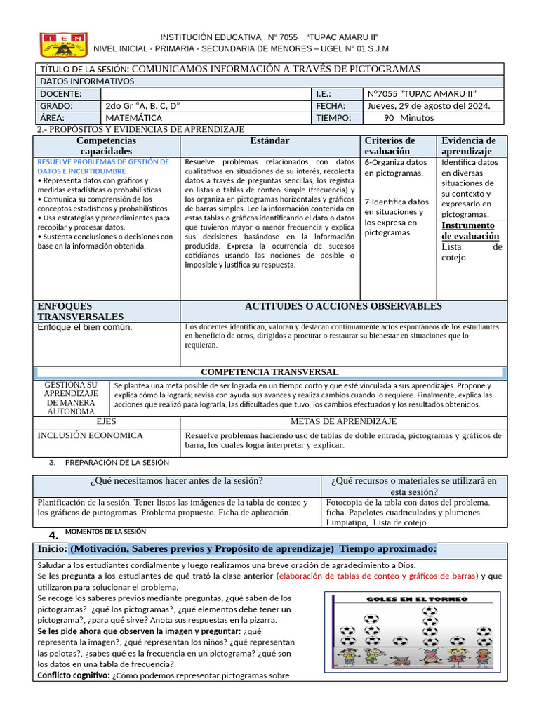 Sesion Matem Pictogramas 29 Agost | PDF