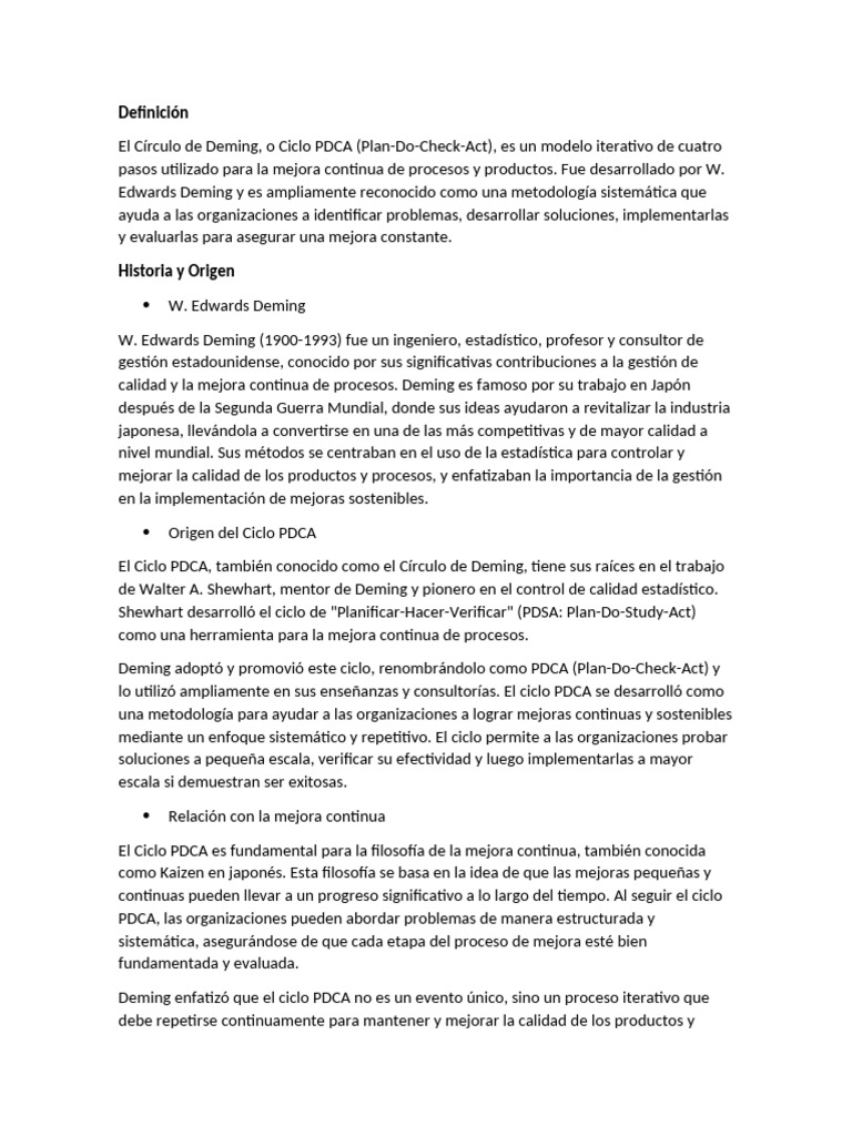 Circulo de Deming | PDF