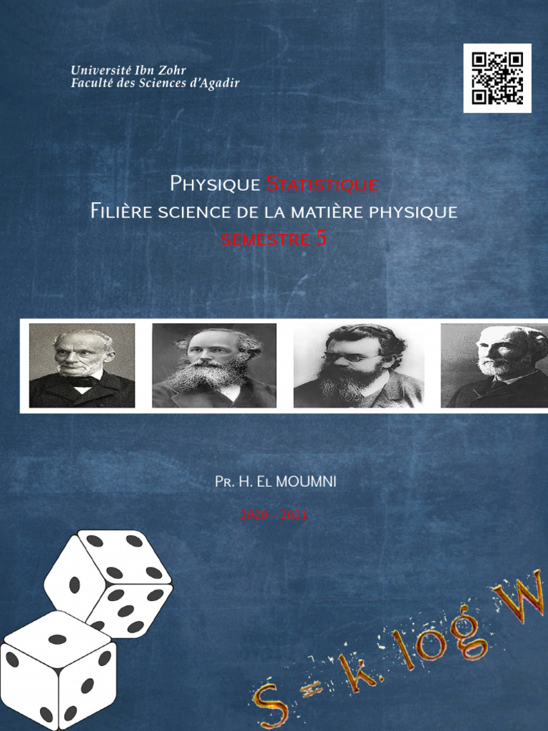 Cours Physique Statistique EL MOUMNI | PDF