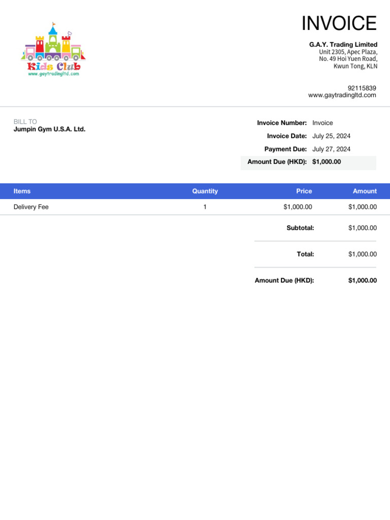 Invoice Invoice 2024-07-27 | PDF