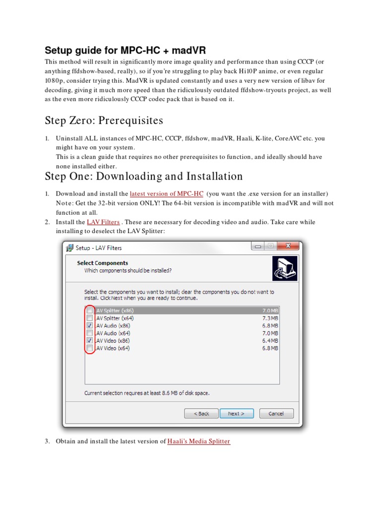 Setup Guide For MPC-HC + MadVR | PDF | Software | System Software
