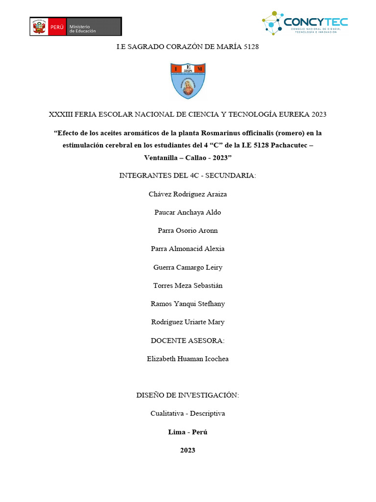 Proyecto Fencyt 4 C Oficial | PDF