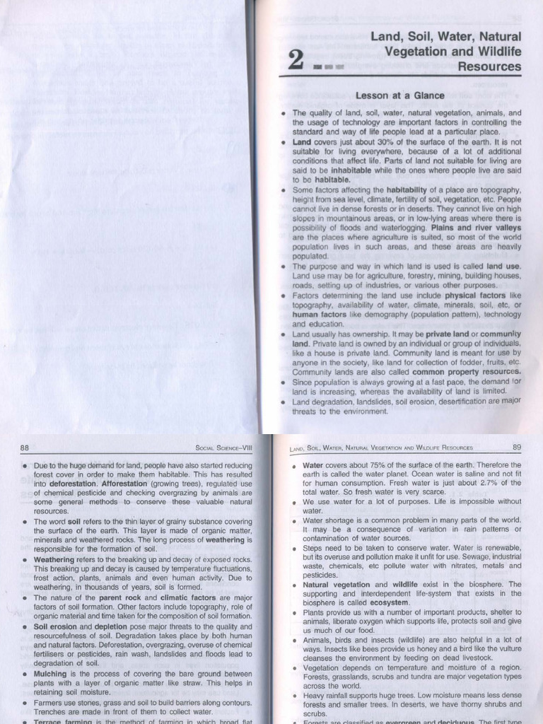 Social Science Land Soil Water Natural Vegetation and Wildlife ...