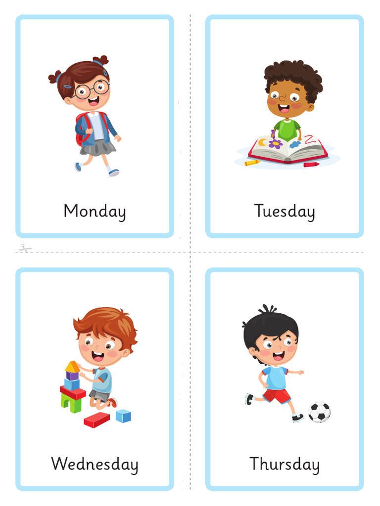 Free Days of The Week Flashcards | PDF