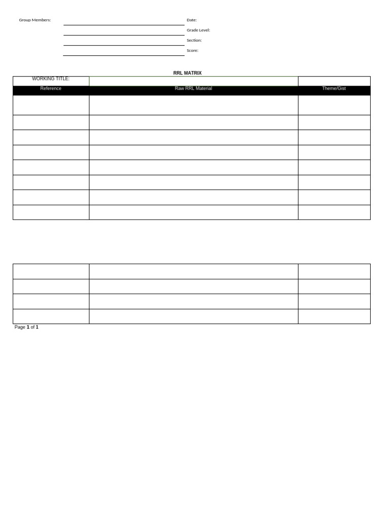 Matrix RRL Template | PDF