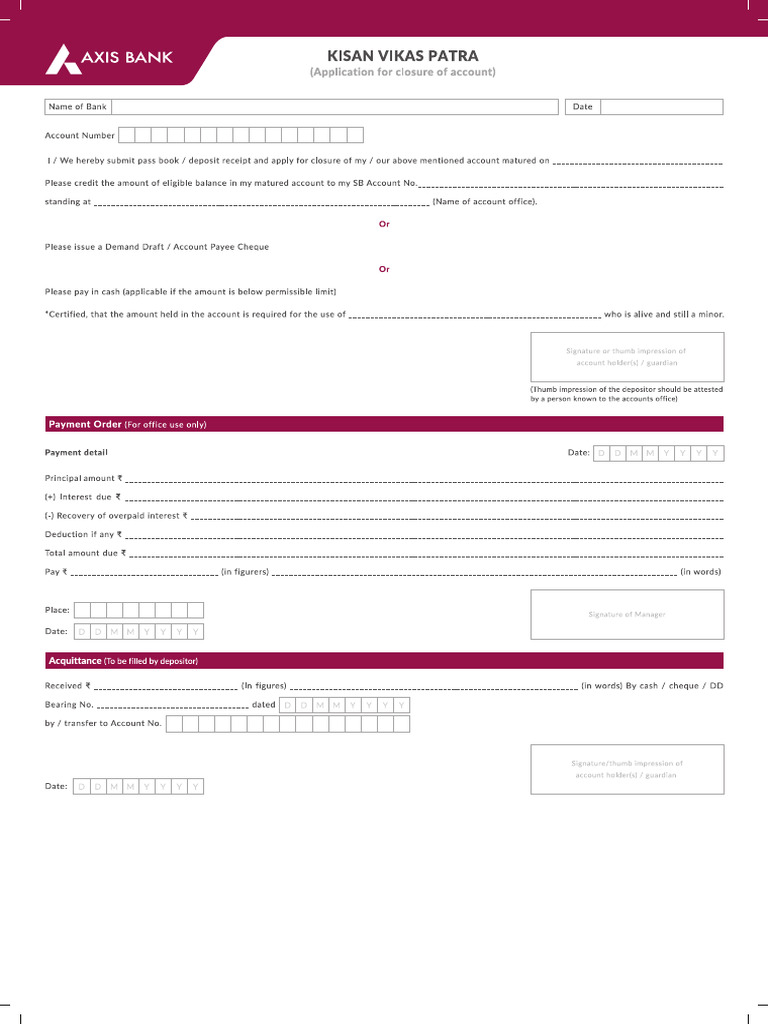 Kvp Account Closure Form | PDF