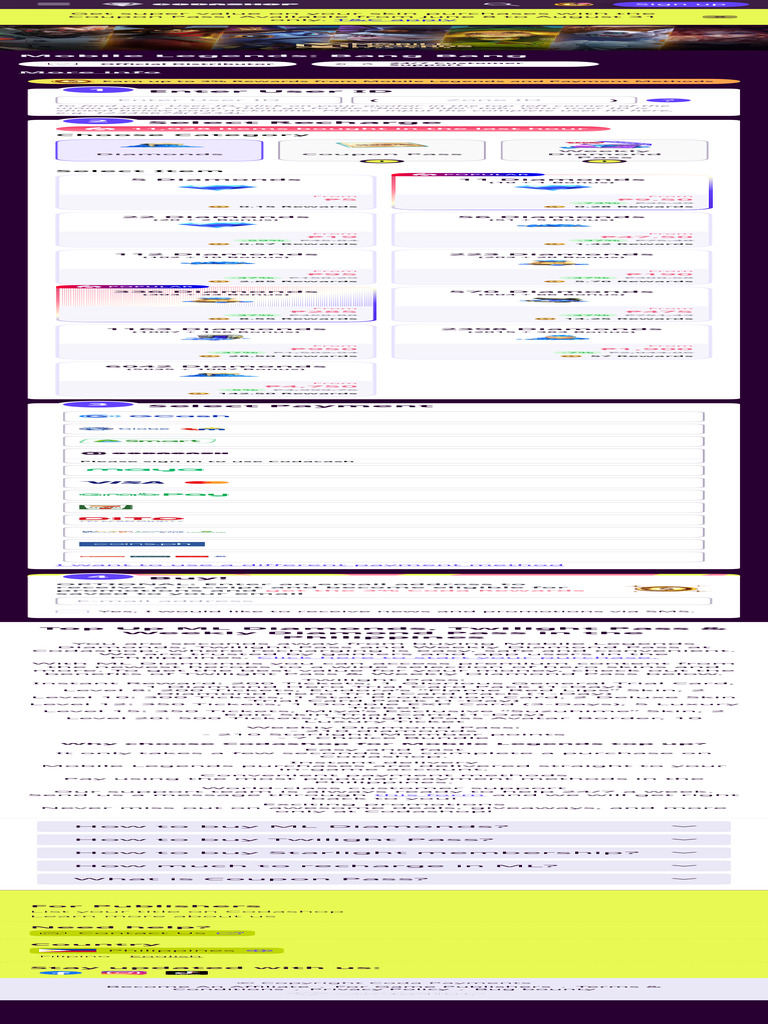 Top Up Mobile Legends Latest Deals Codashop P | PDF