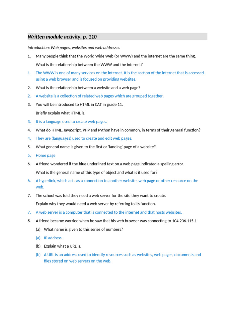 Written module activity | PDF