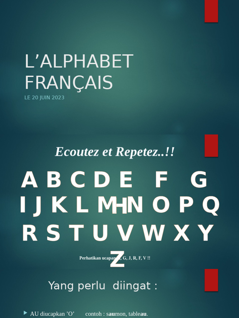 L’ALPHABET FRANCAIS | PDF