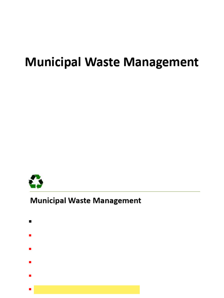 Municipal Waste Management | PDF
