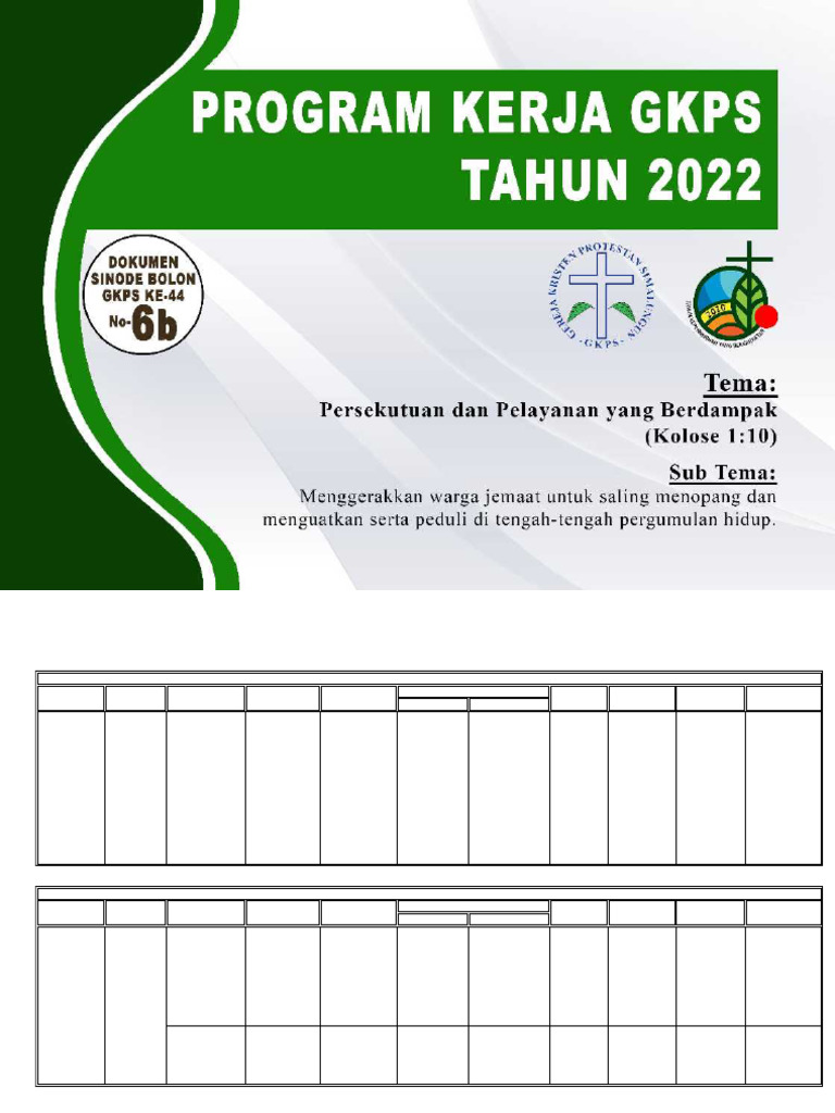 Program Kerja GKPS 2022 | PDF