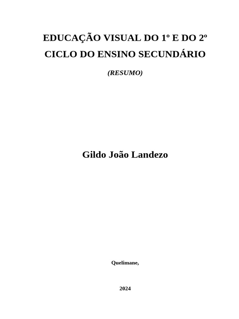 Educaçao Visual Resumo | PDF
