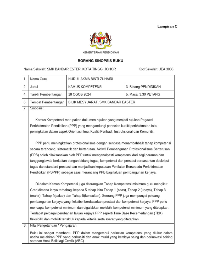 Sinopsis Sekolah 1 | PDF
