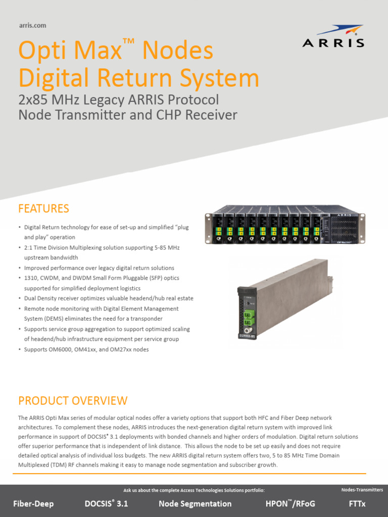 OM6000 Next Generation Digital Return System Data Sheet | PDF OM6000 Next Generation Digital Return System Data Sheet | PDF