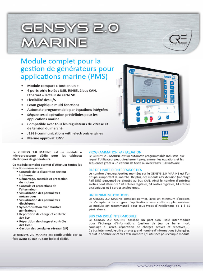 Gensys20 Marine Documentation Commerciale | PDF