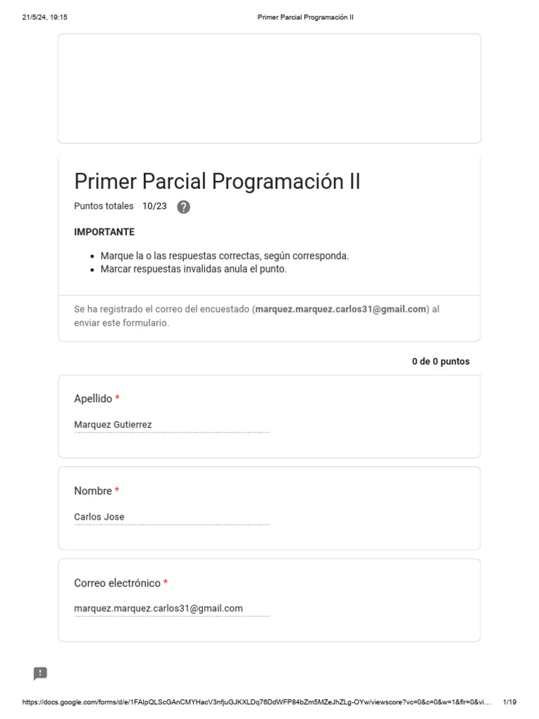 Primer Parcial Programación II | PDF