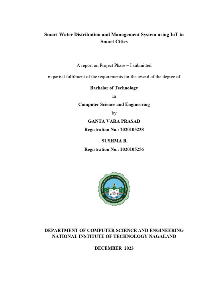 Smart Water Distribution and Management System using IoT. | PDF