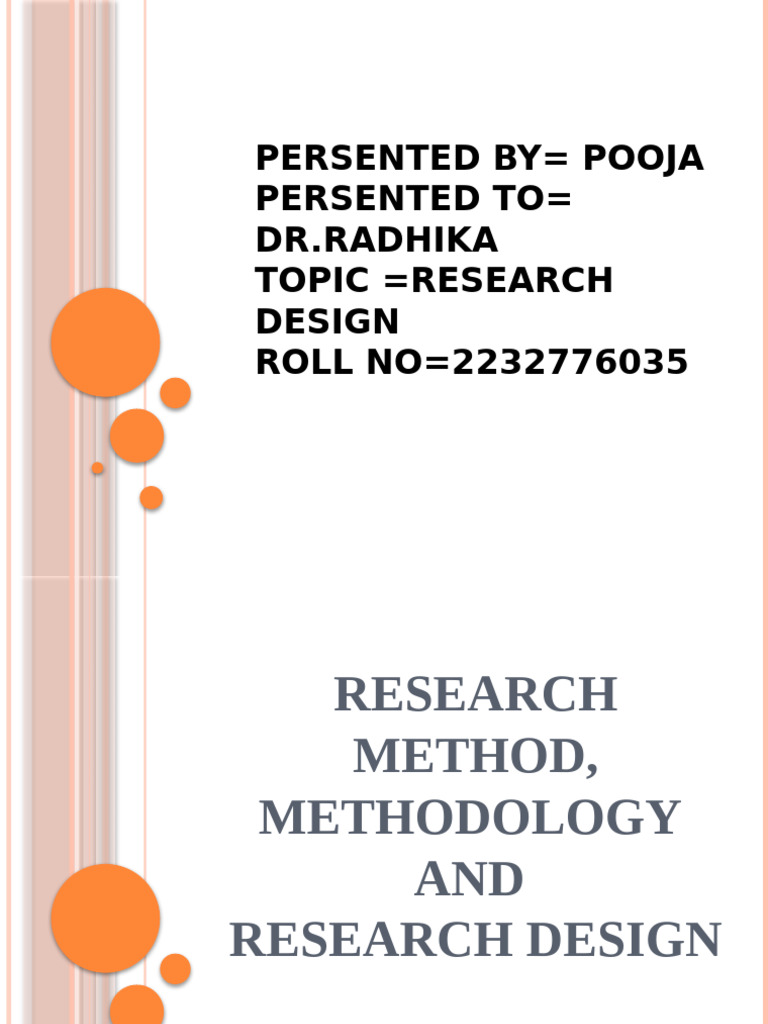Research Method, Methodology and Design | PDF