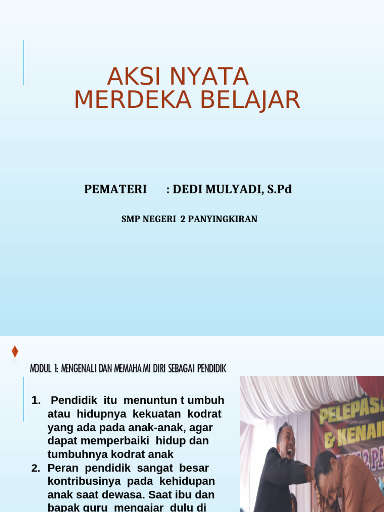 Aksi Nyata Topik 1 Merdeka BelajaR DEDI MULYADI | PDF